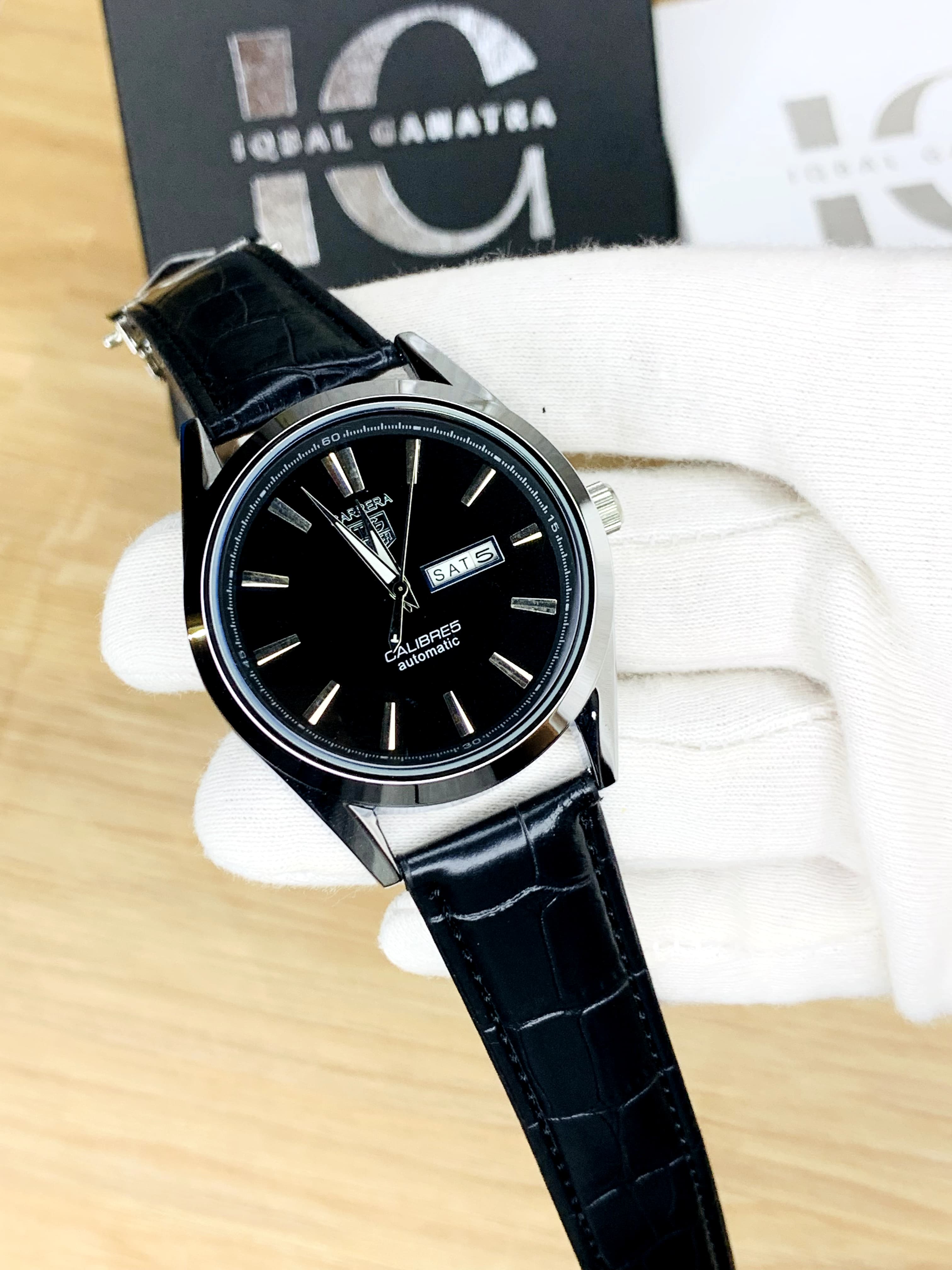 Tag Calibre 5 Watch With Day&Date (Black) – IG Watches