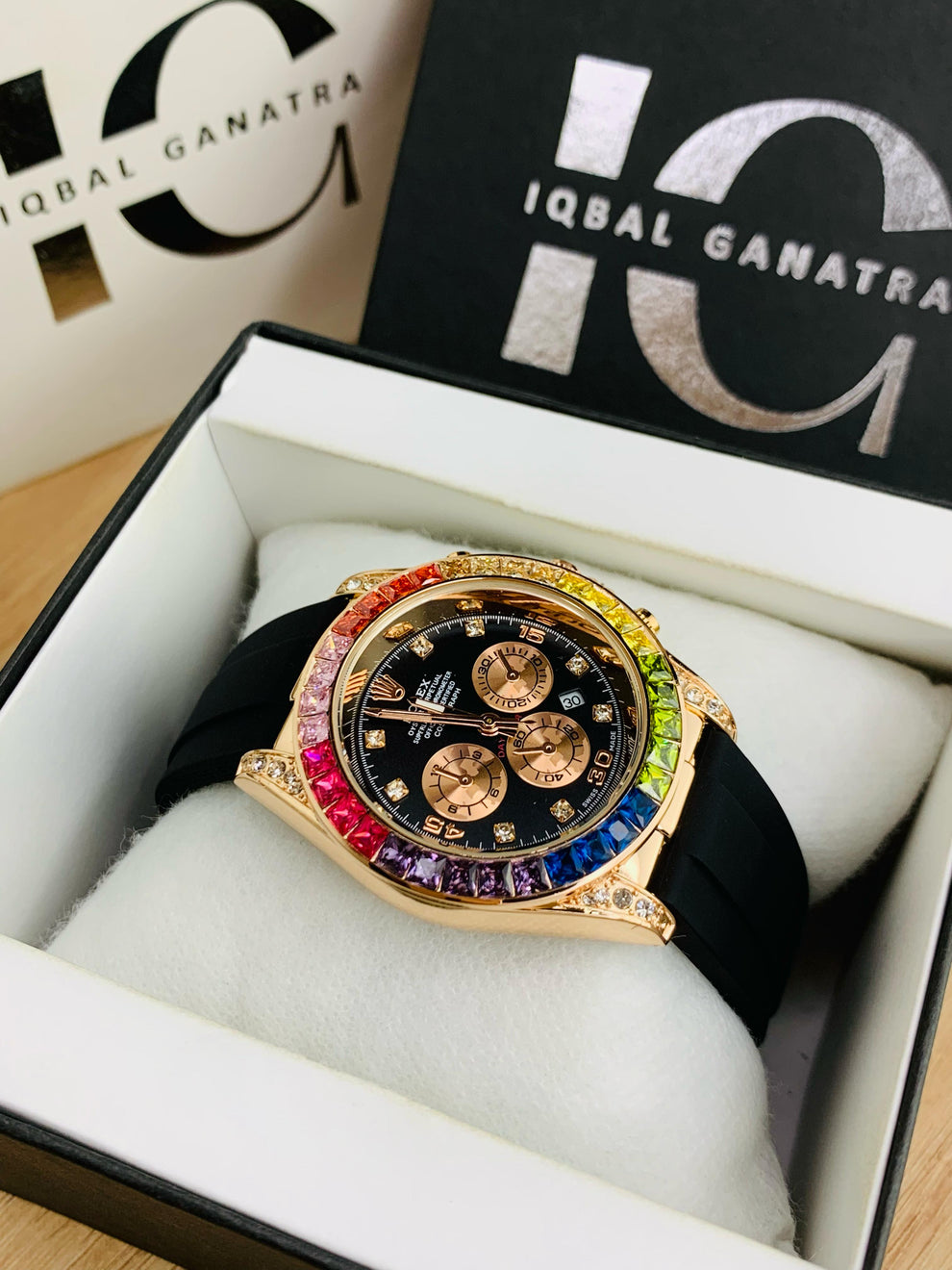 Daytona Rainbow Model | Rose Gold Black – IG Watches